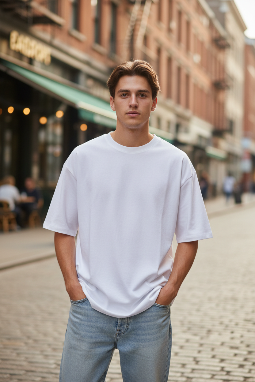 Men’s 240 GSM Oversized French Terry T-Shirt | Heavyweight Streetwear ...